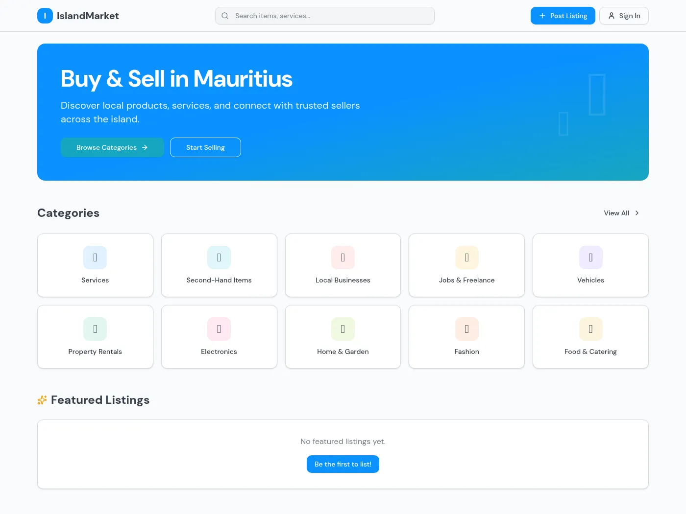 IslandMarket Marketplace App