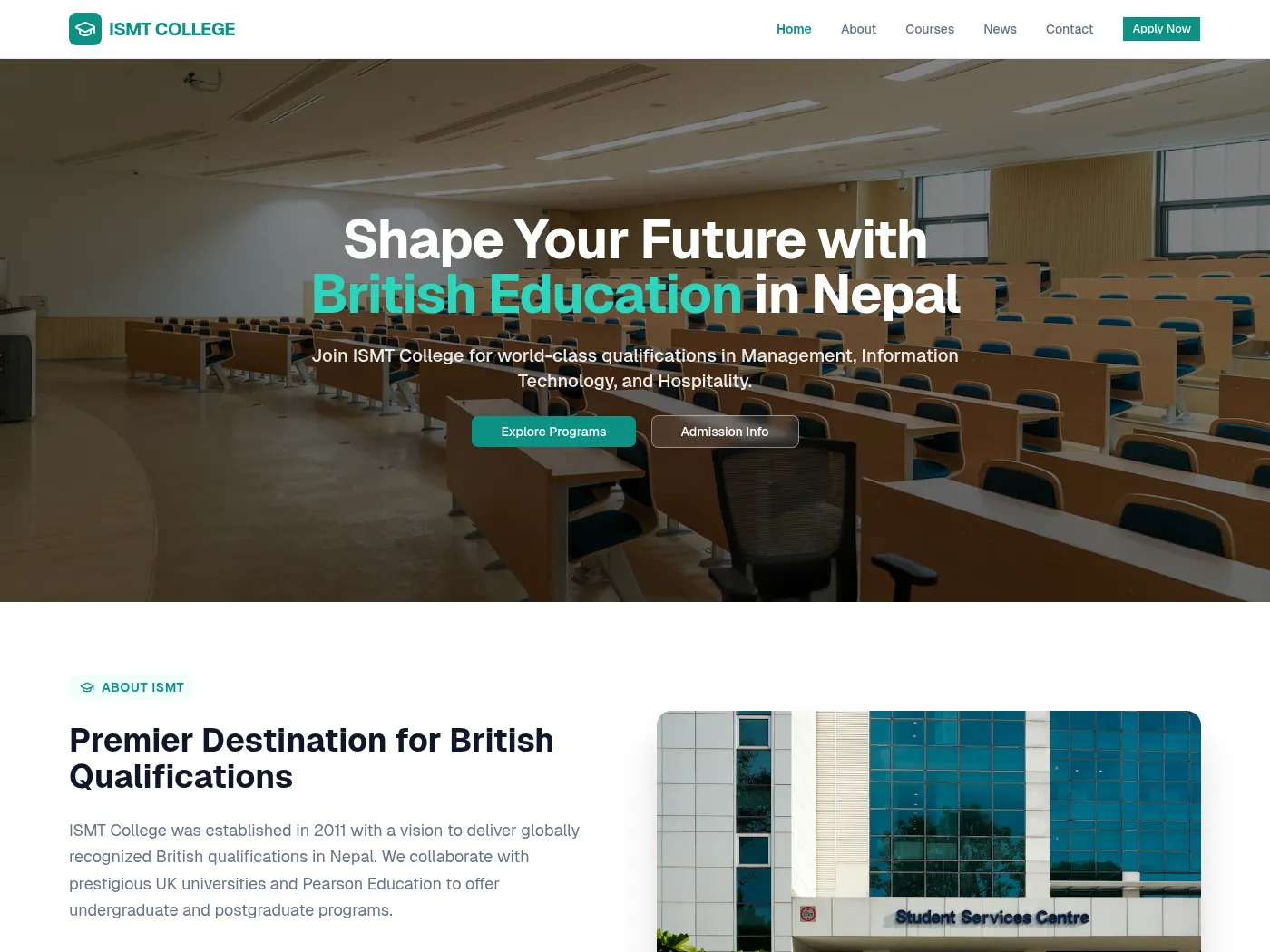 ISMT College Website