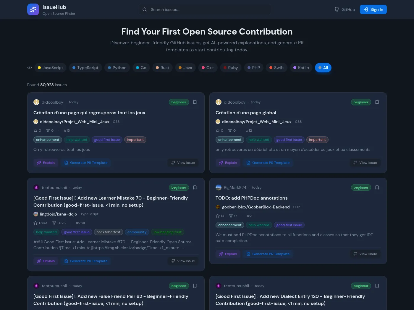 Open Source IssueHub