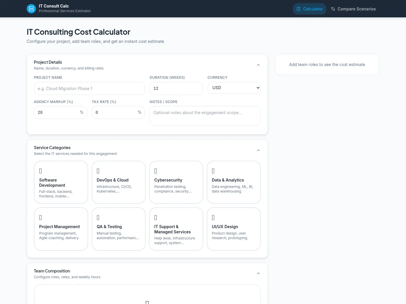 IT Consulting Calculator