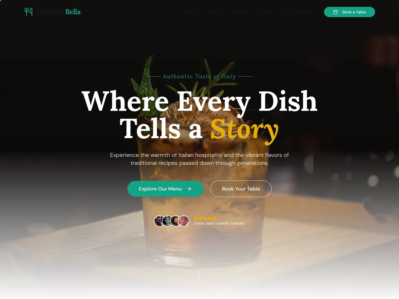 Trattoria Landing Page