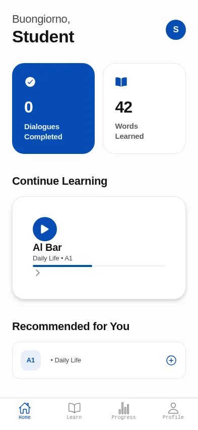 Italio Learn Dialogues