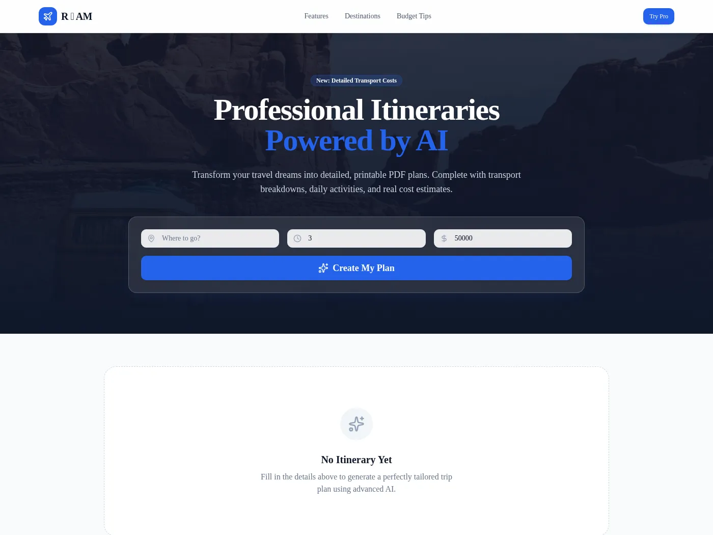 Travel Itinerary PDF Pro