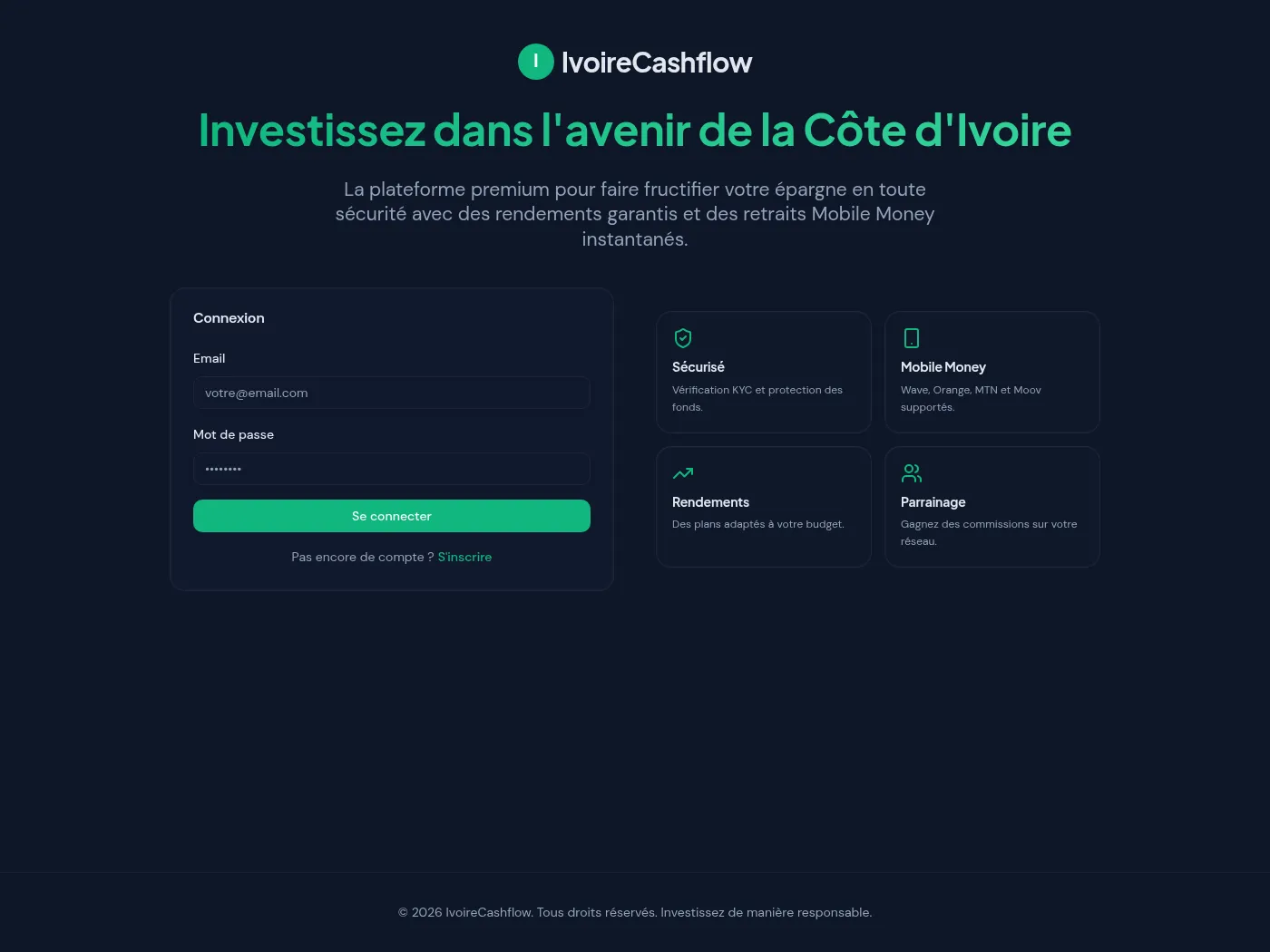 IvoireCashflow Platform