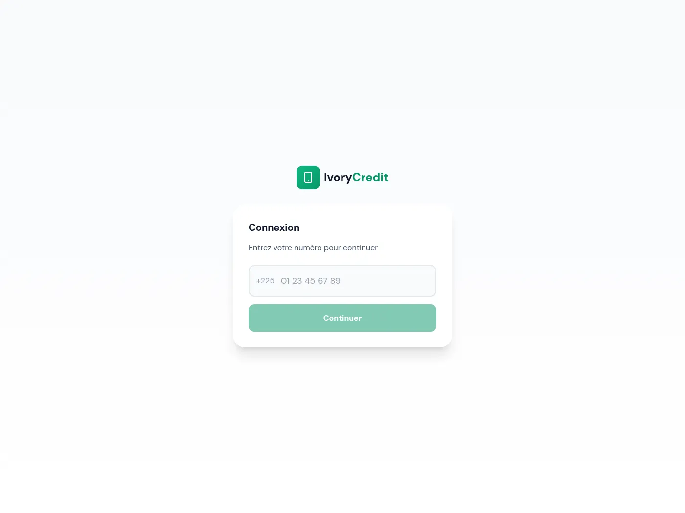 IvoryCredit Web Recharge