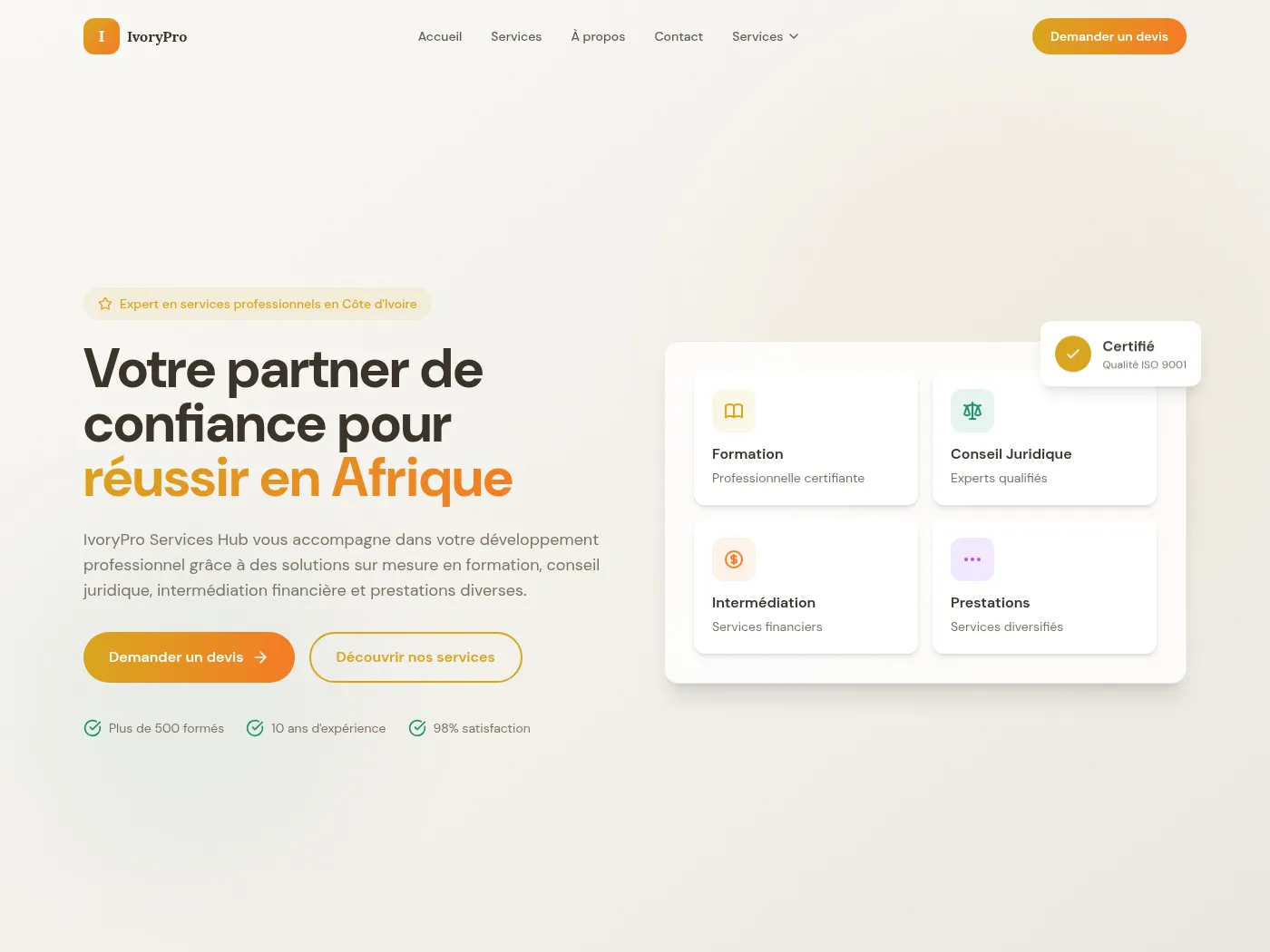 IvoryPro Services Hub