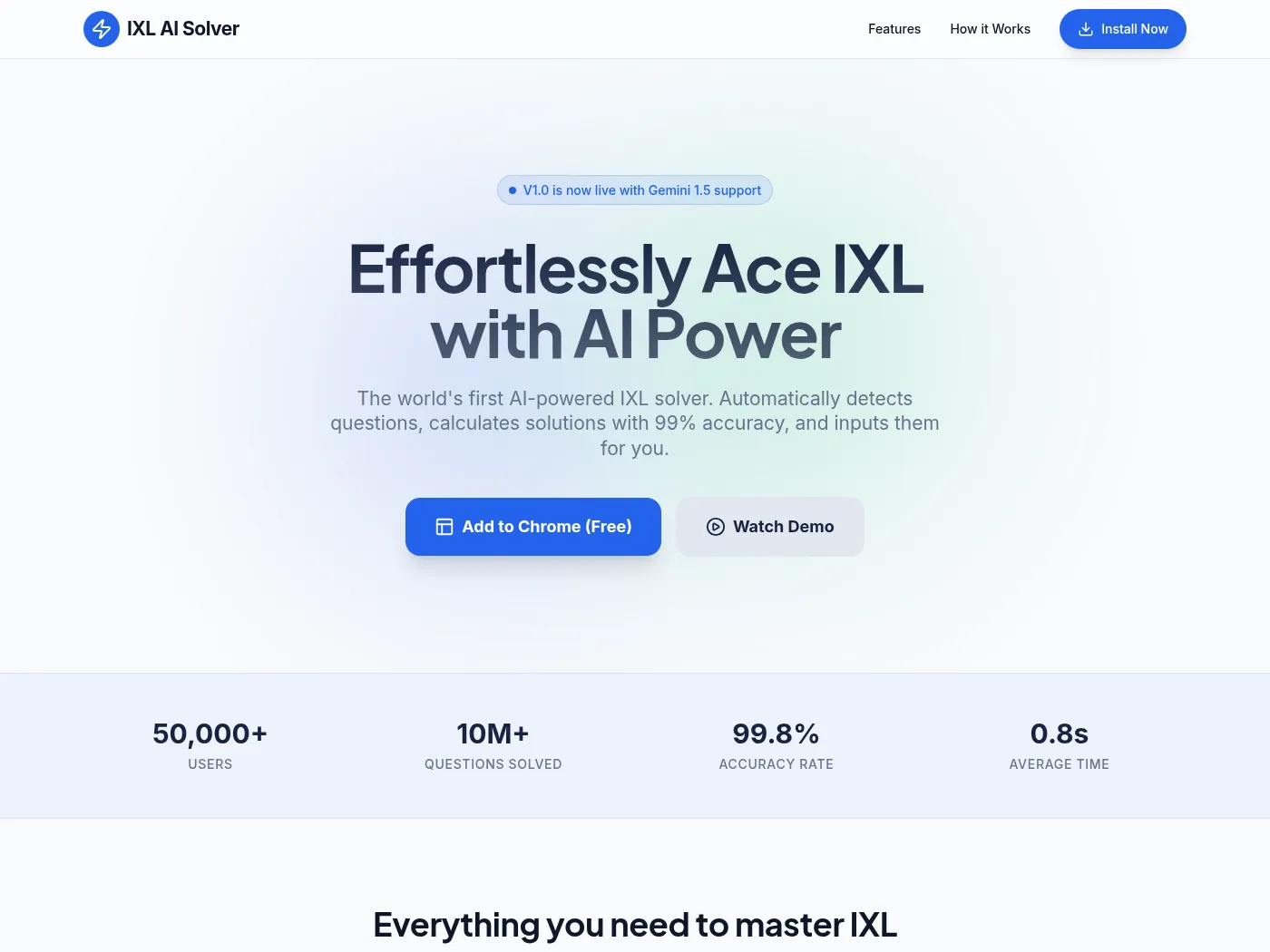 IXL Auto Answer Extension