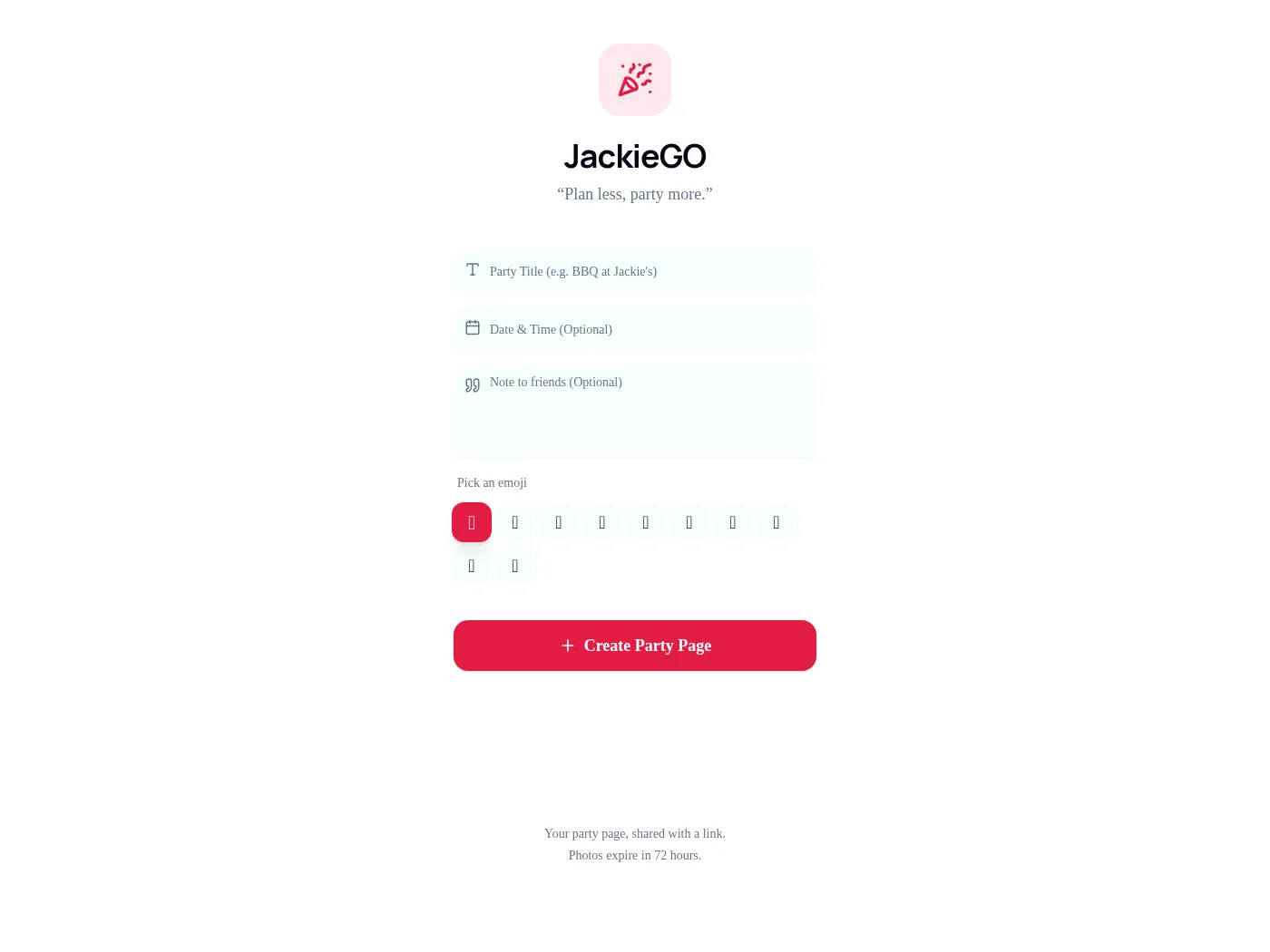 JackieGO Party Page