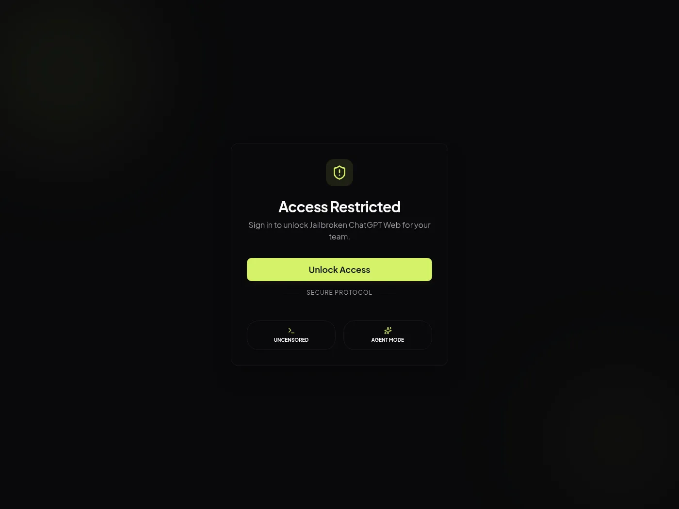Jailbroken ChatGPT Web