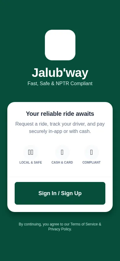Jalub'way E-Hailing Web Platform