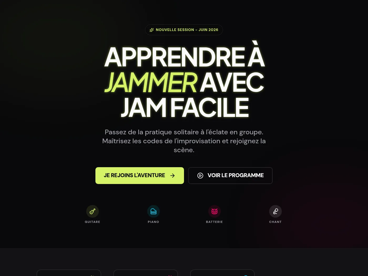 Jam Facile Landing Page