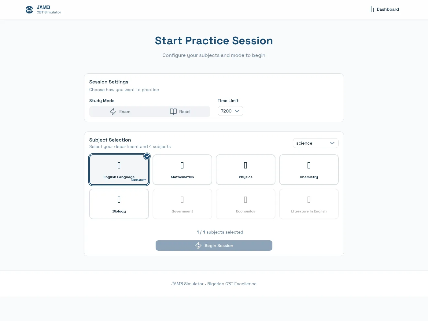 JAMB Simulator