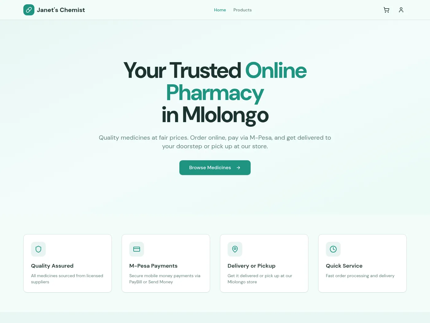 Janet's Chemist Web App