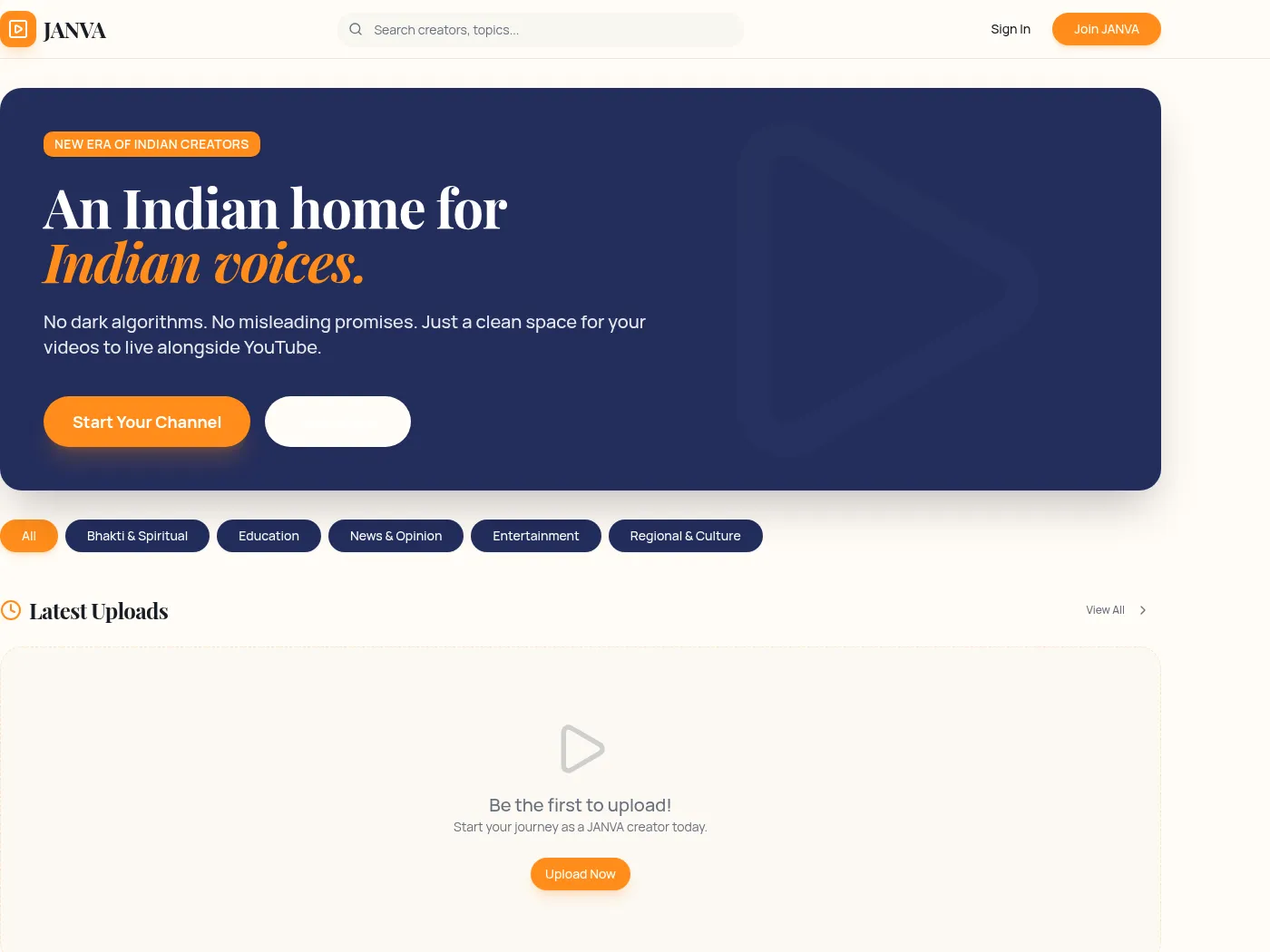 JANVA Creator Video Platform