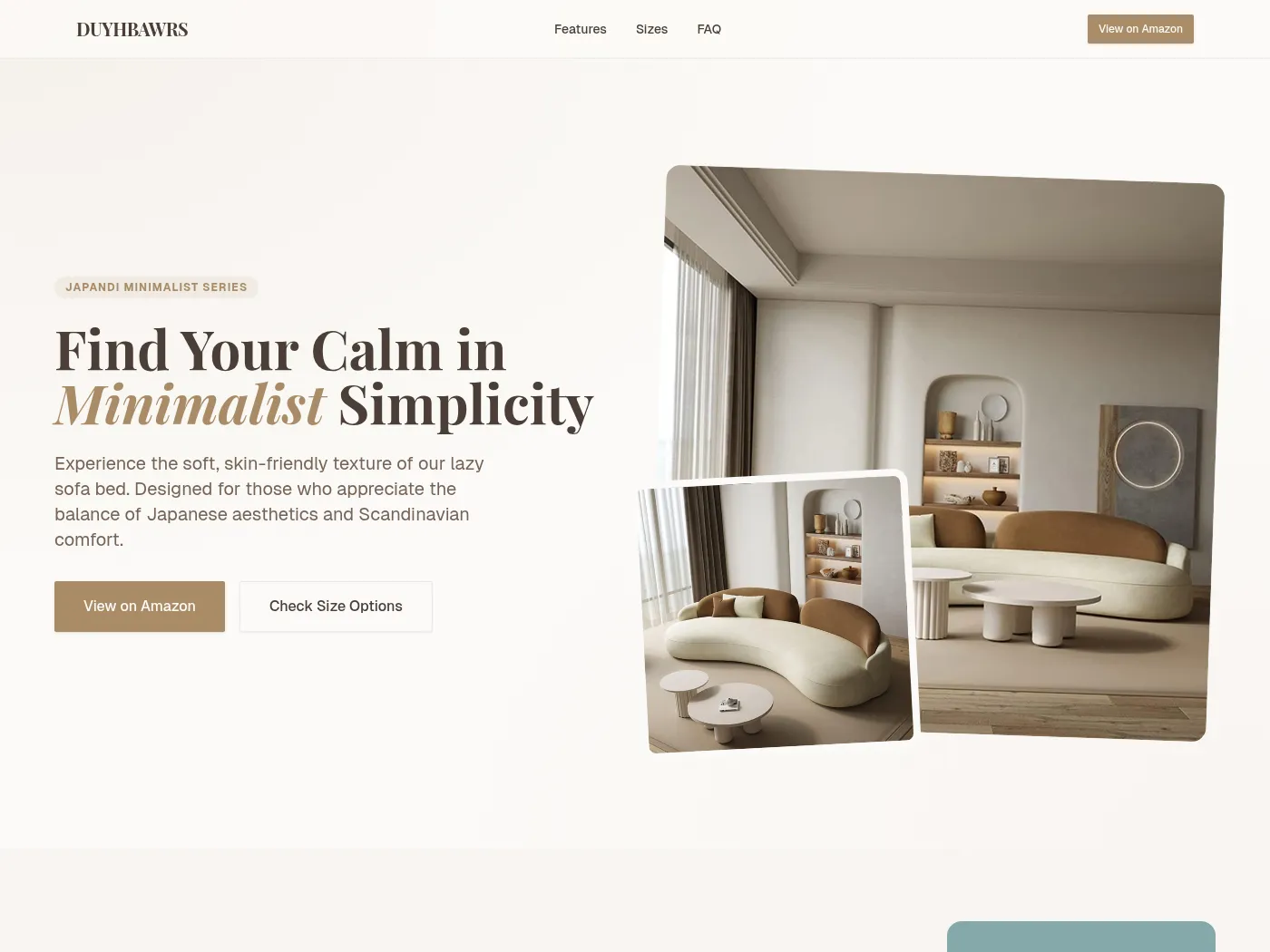 Japandi Sofa Landing Page