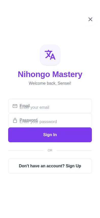 Nihongo Mastery App