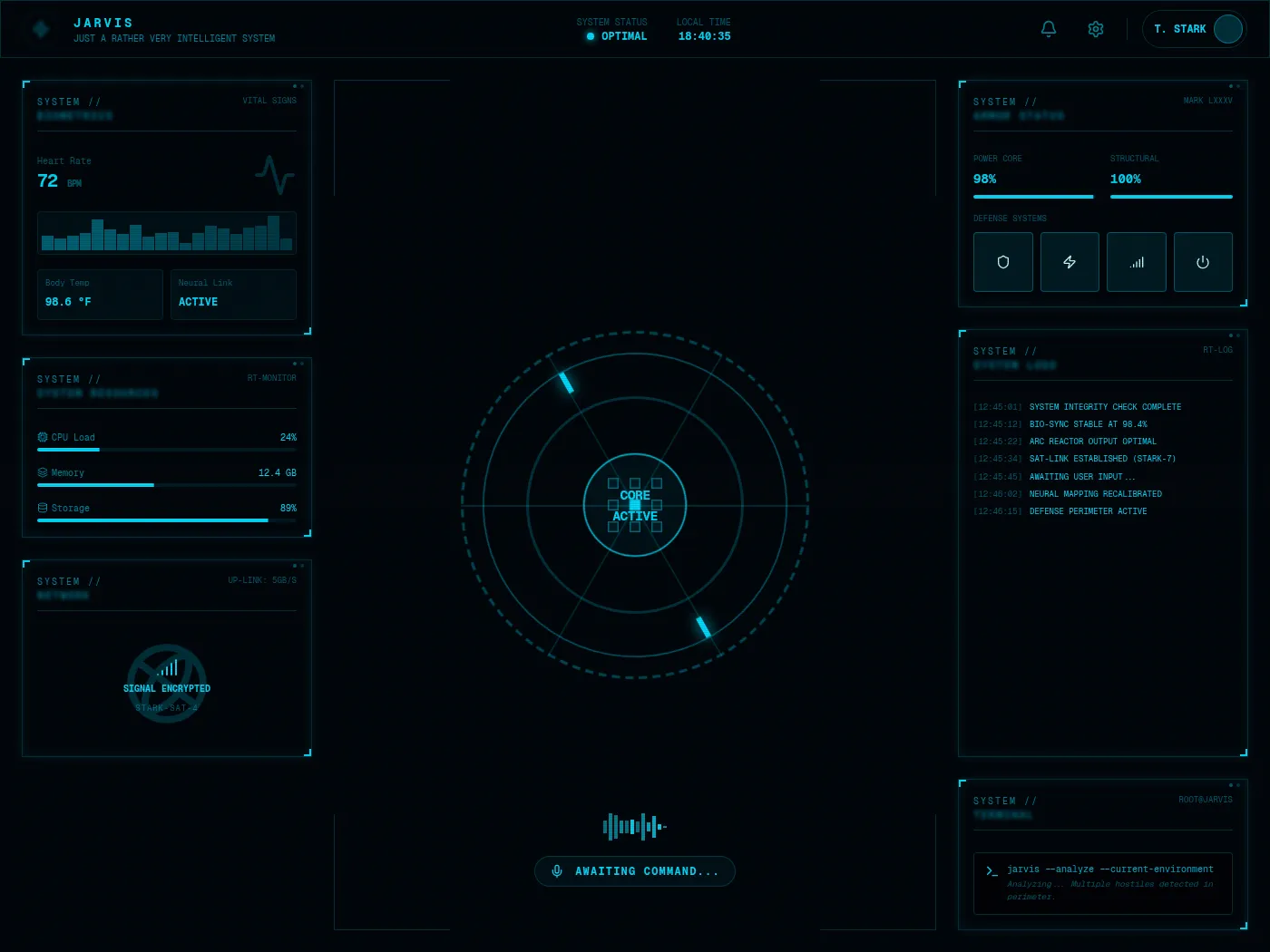 Jarvis Dashboard UI