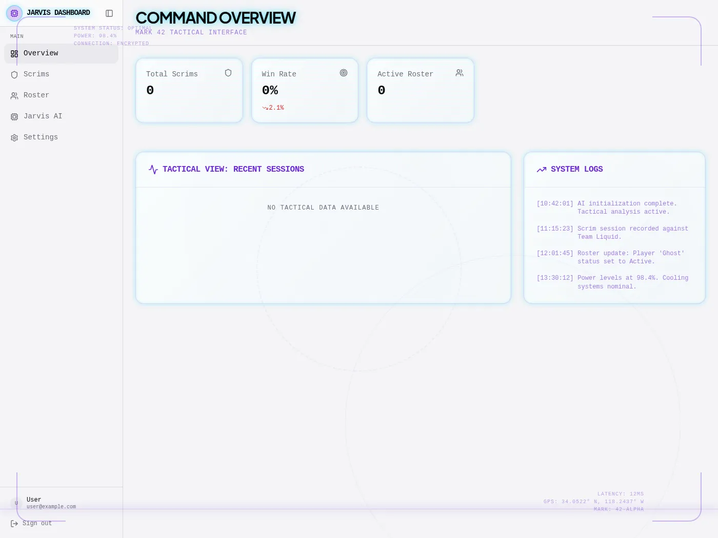 Jarvis Esports Dashboard