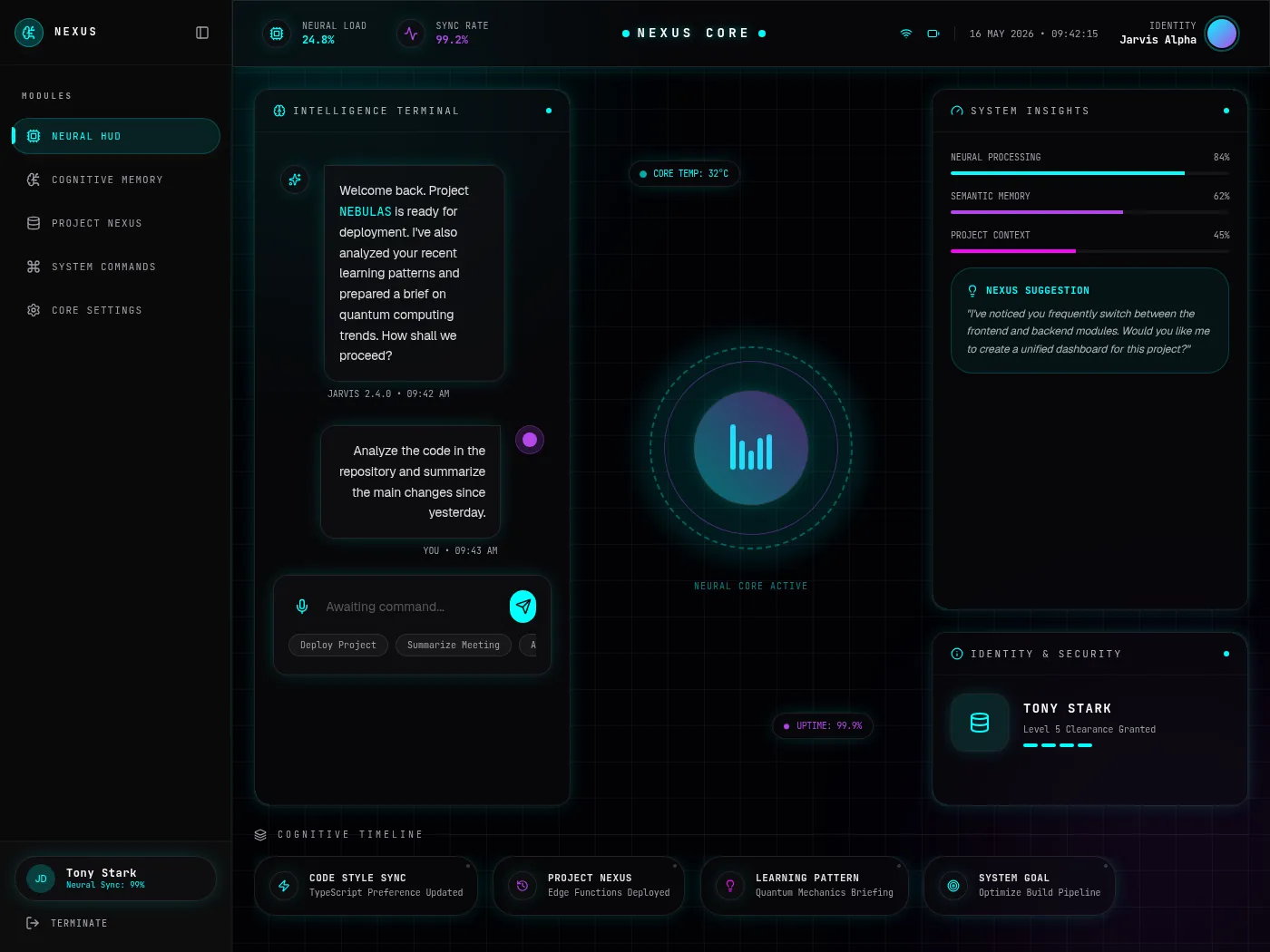 JARVIS UI Mockup