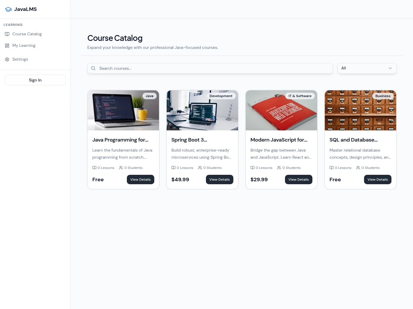 Java LMS Portal