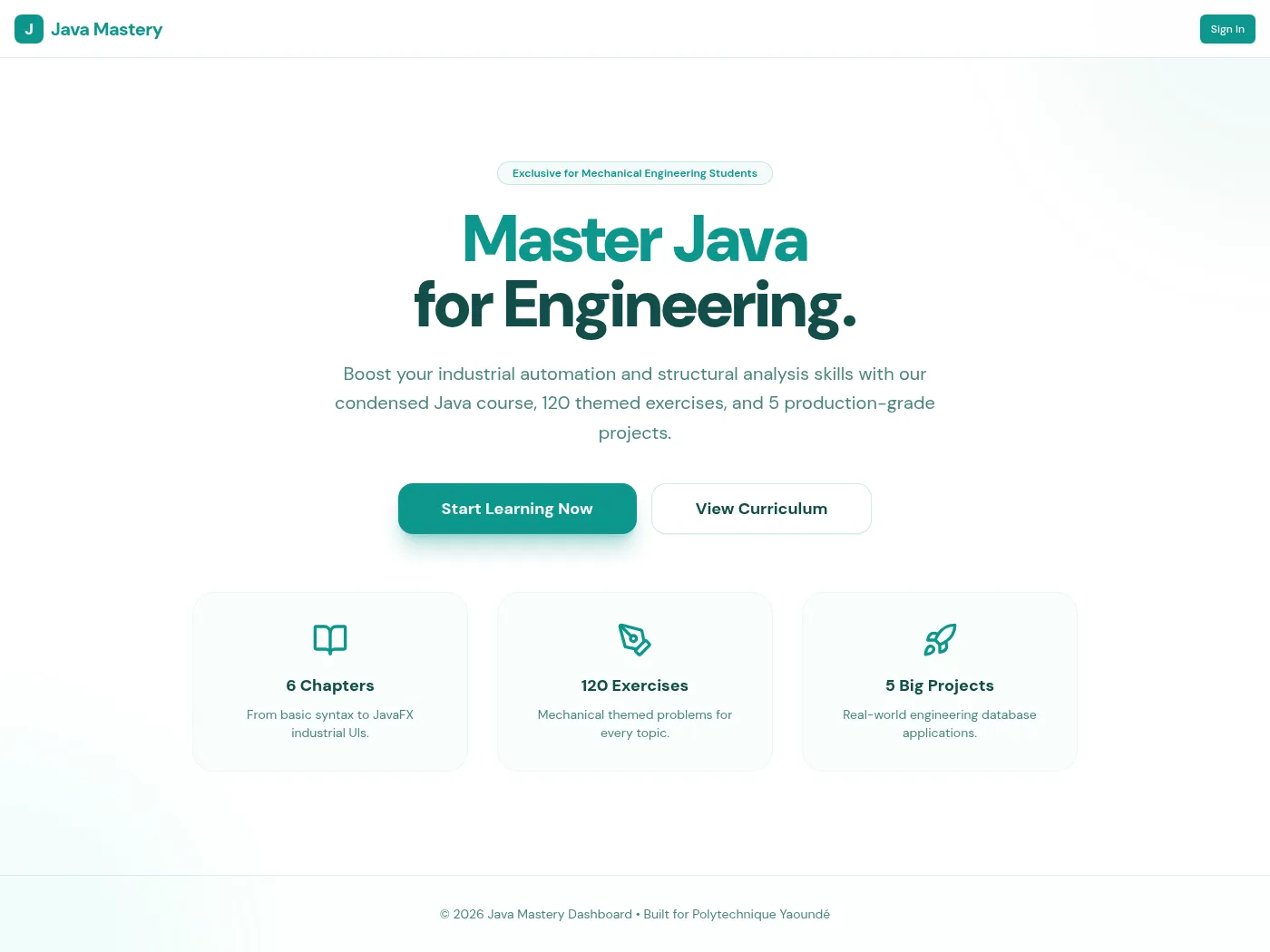 Java Mastery Dashboard