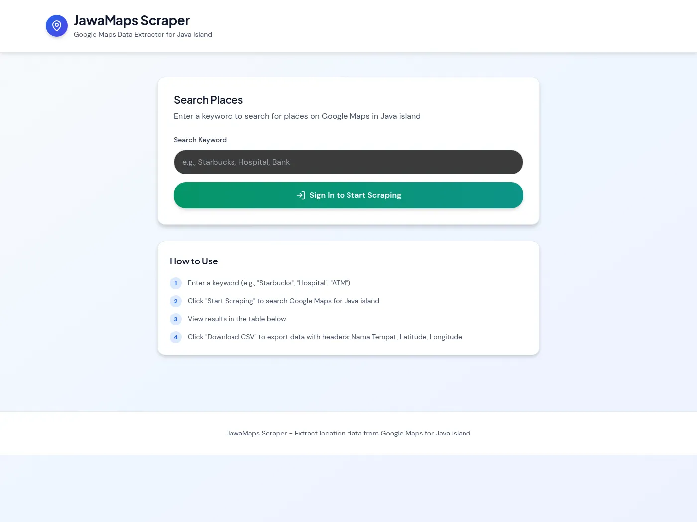 JawaMaps Scraper