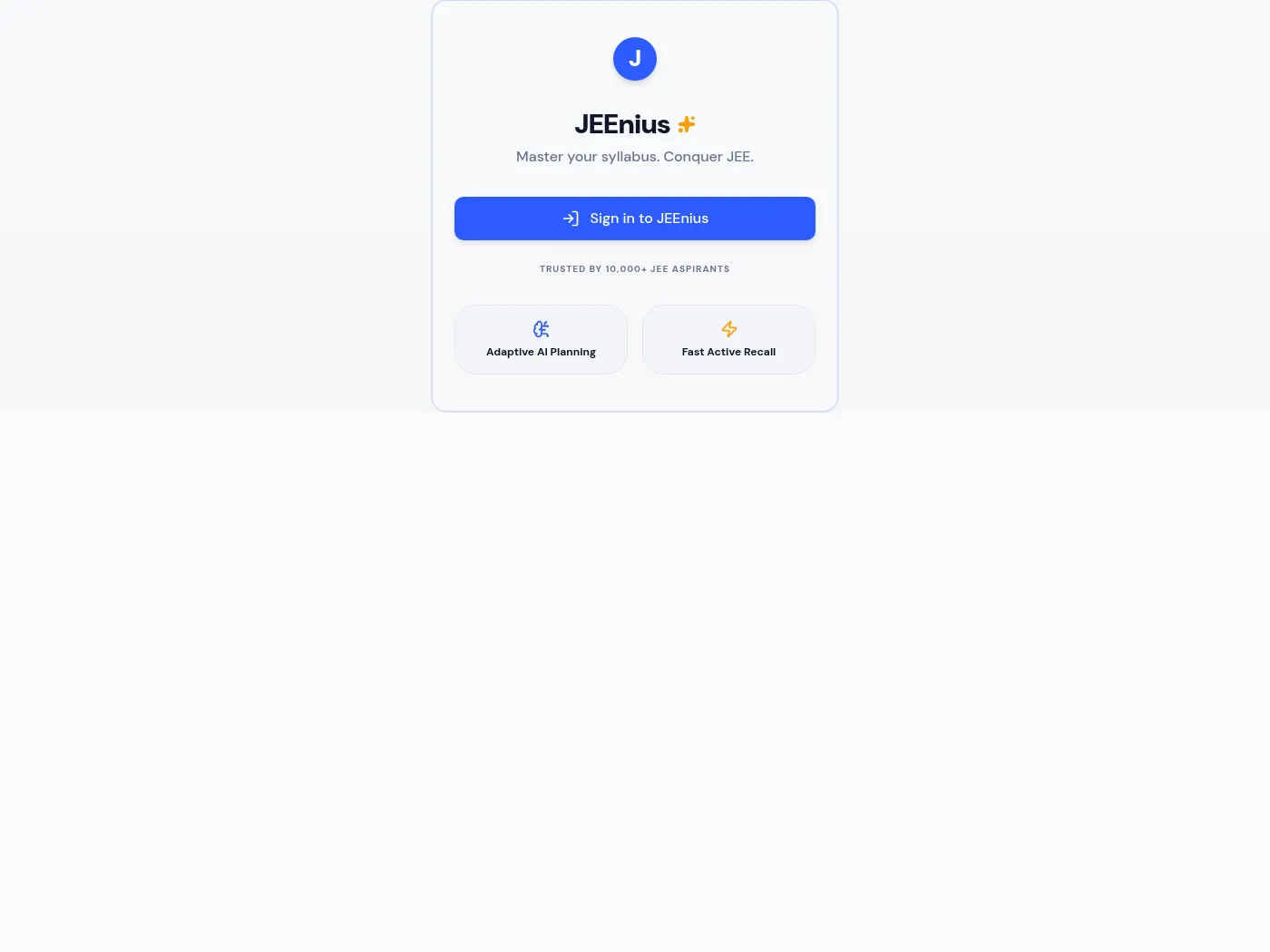 JEEnius Study Planner