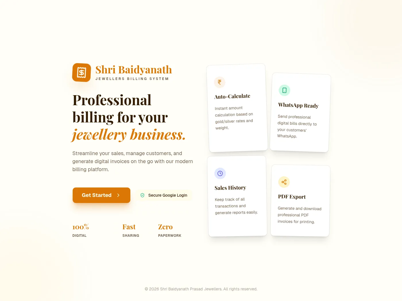 Baidyanath Jewellers Billing