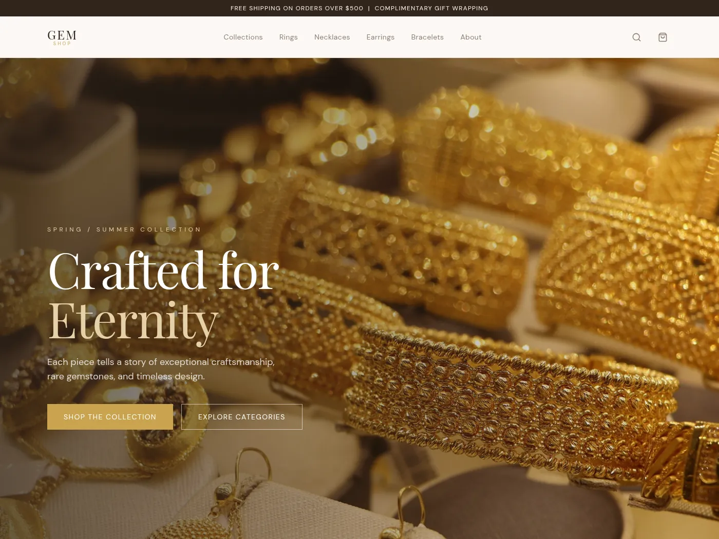GemShop Ecommerce Site