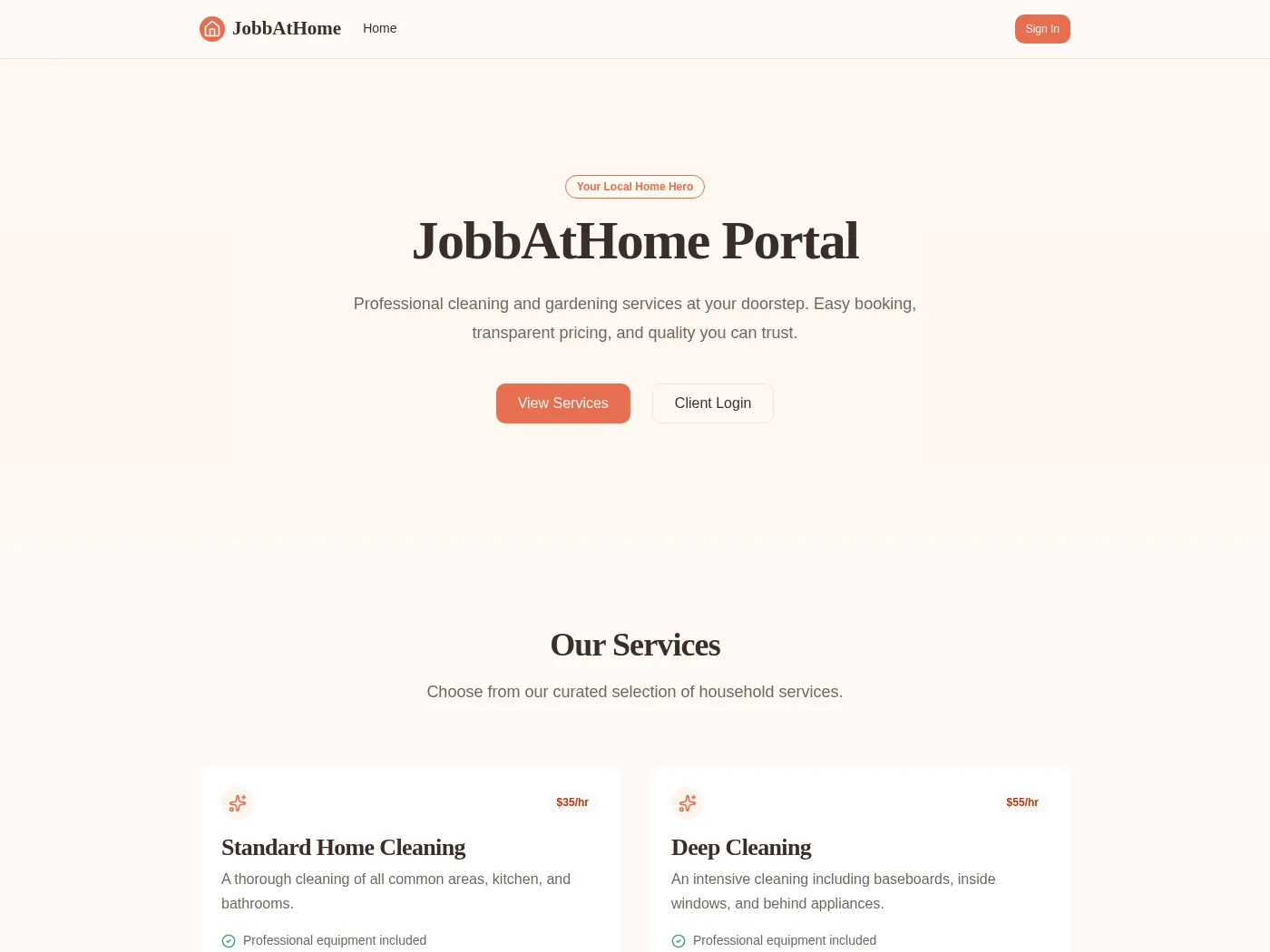 JobbAtHome Portal