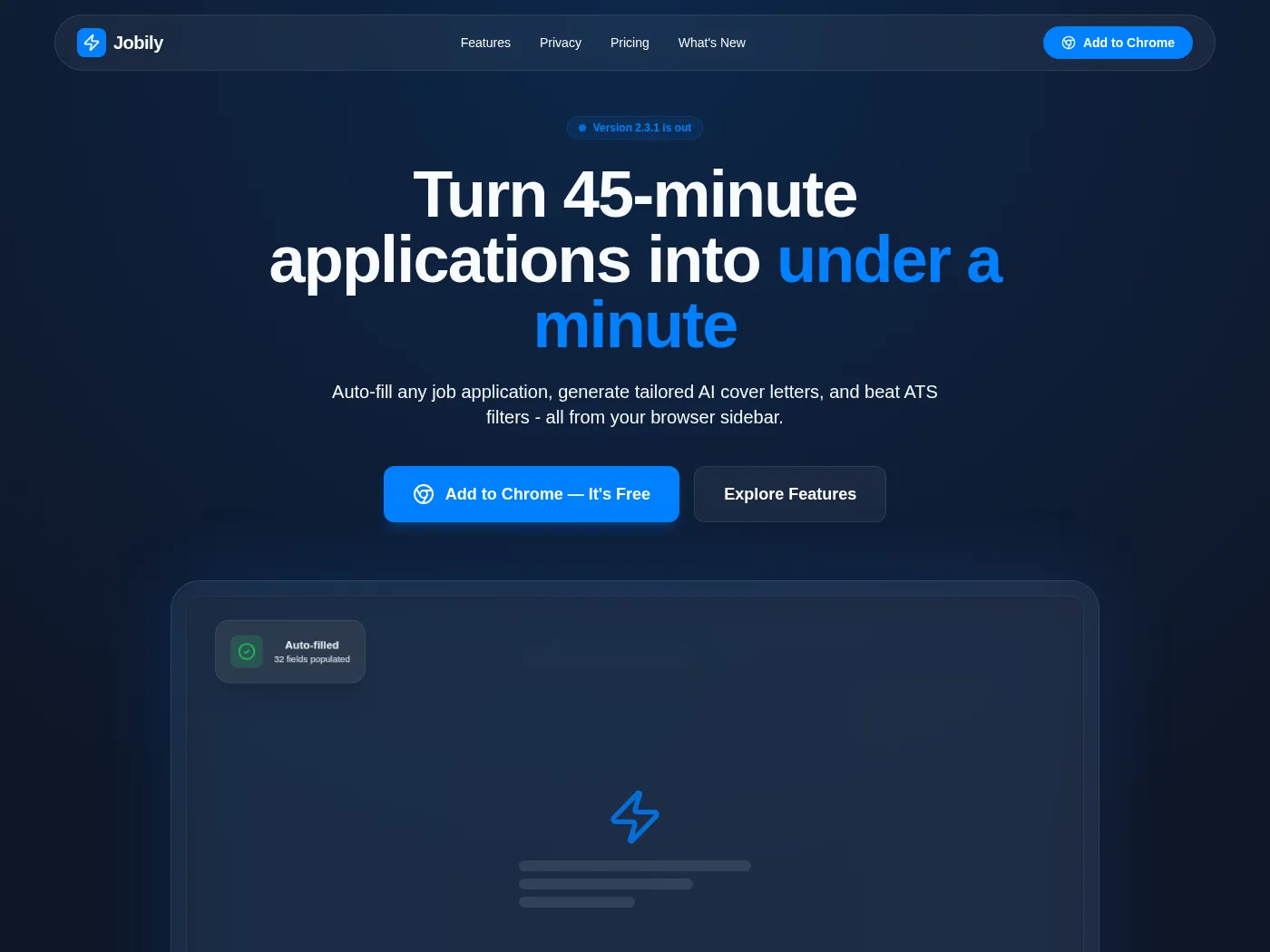 Jobily Landing Page