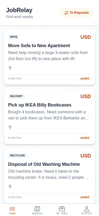 JobRelay Marketplace MVP