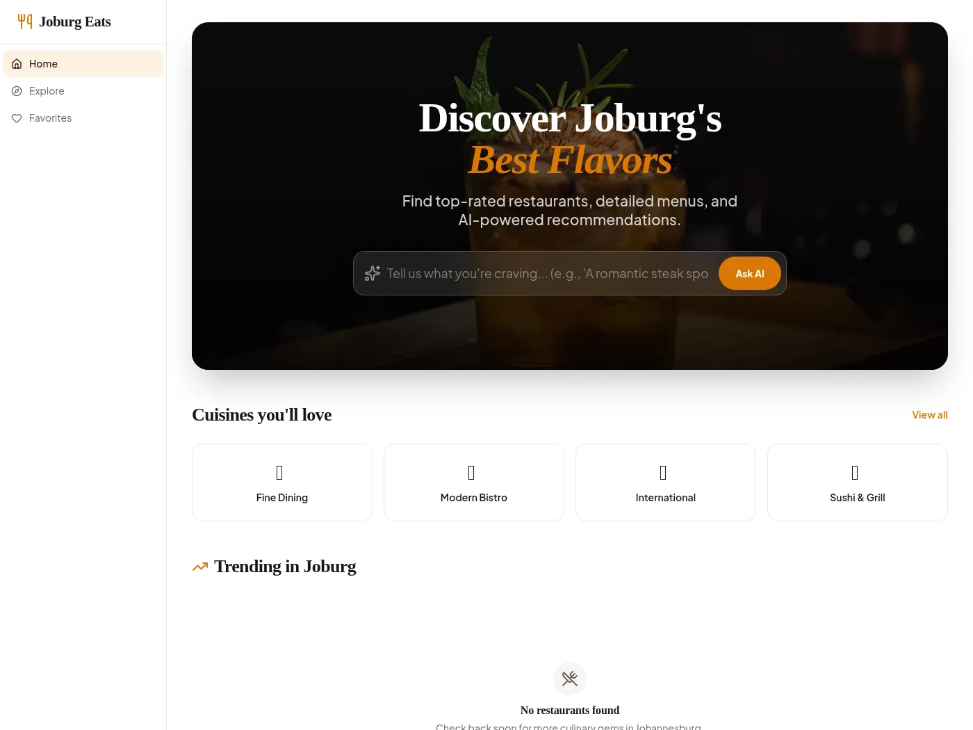 Joburg Eats Finder