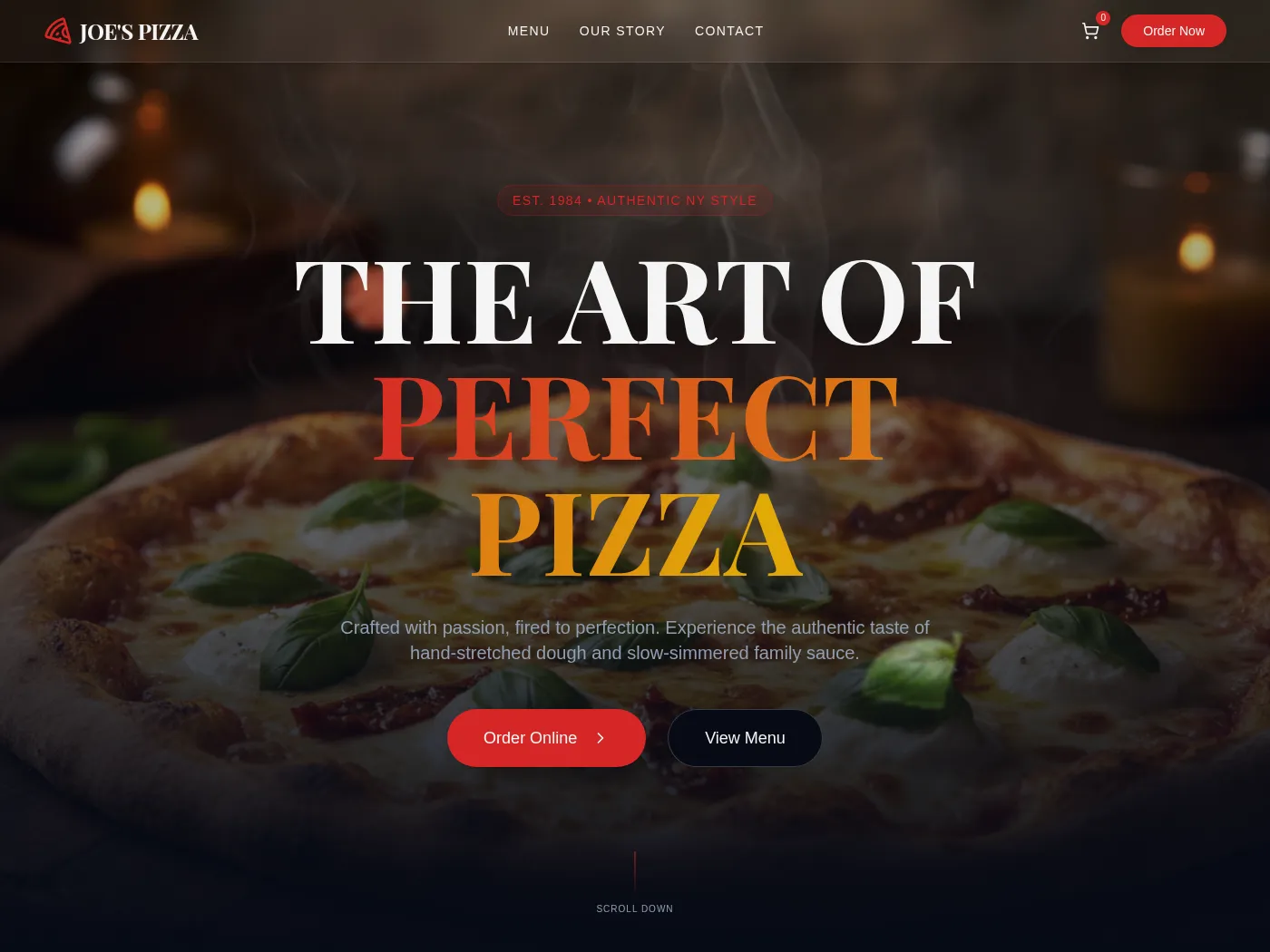 Joe's Pizza Web Experience