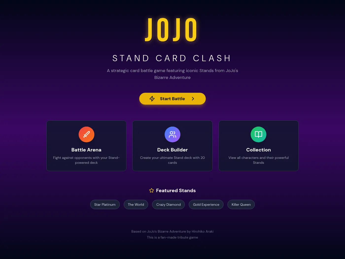 JoJo Stand Card Clash