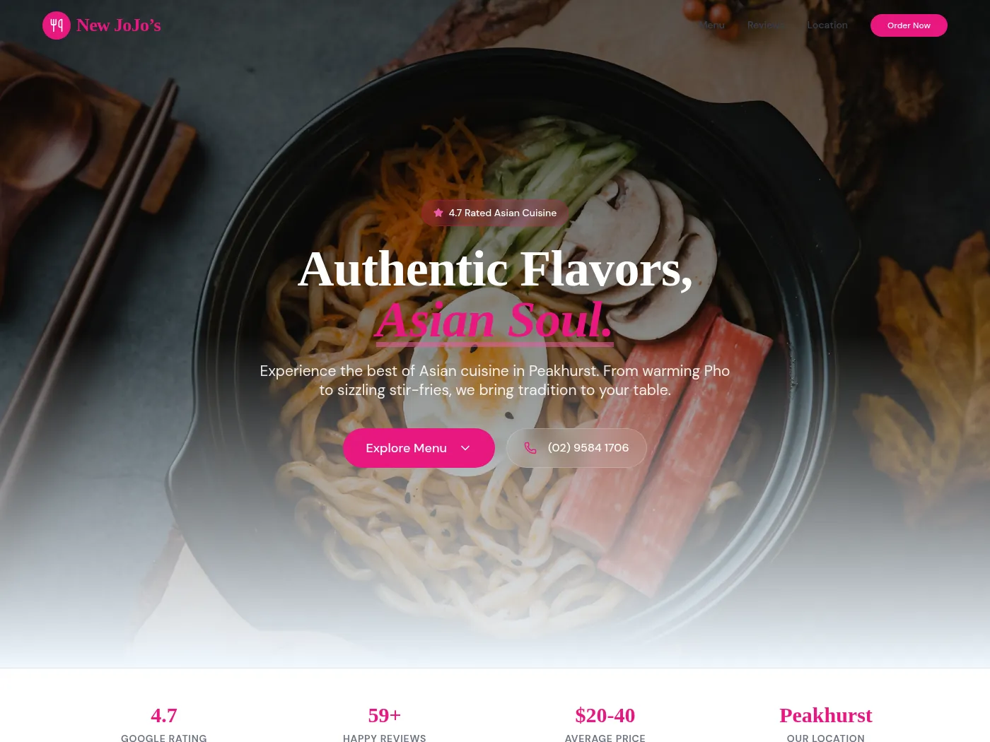 JoJo’s Digital Menu
