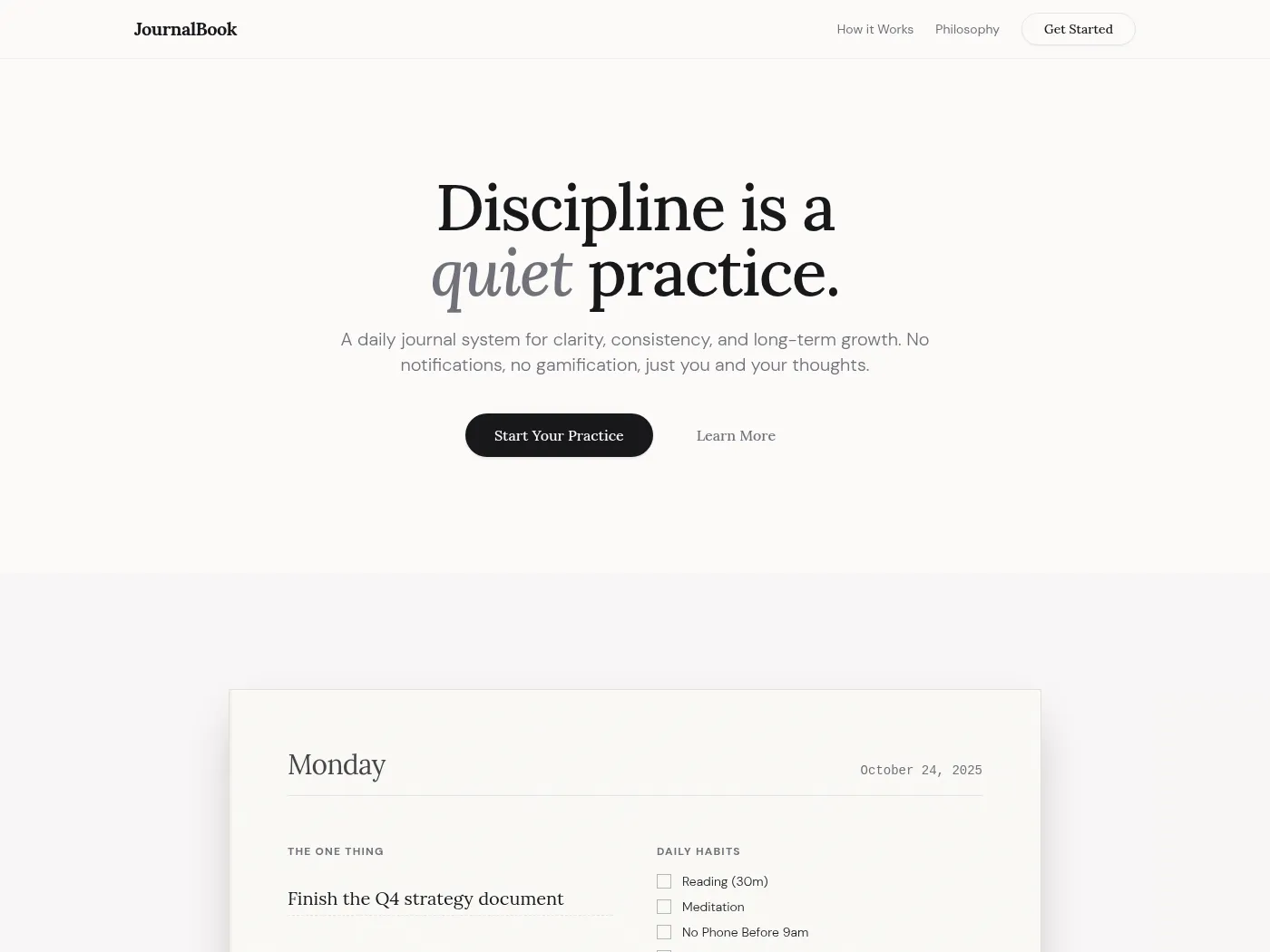 JournalBook Web Showcase