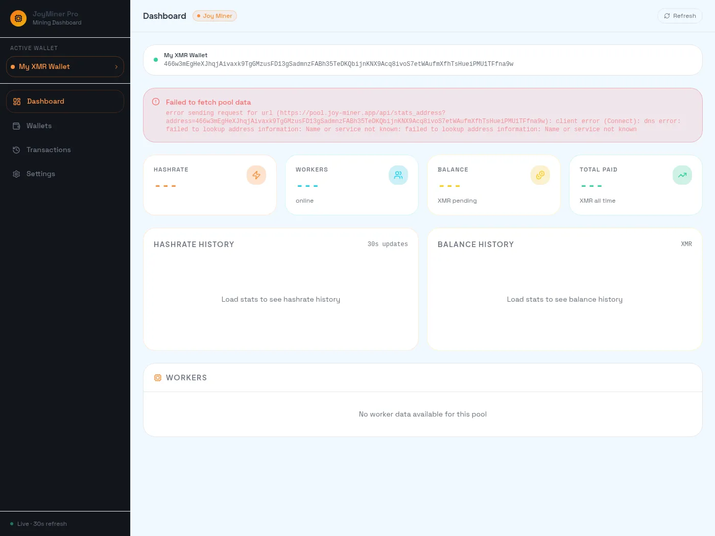 JoyMiner Dashboard Pro