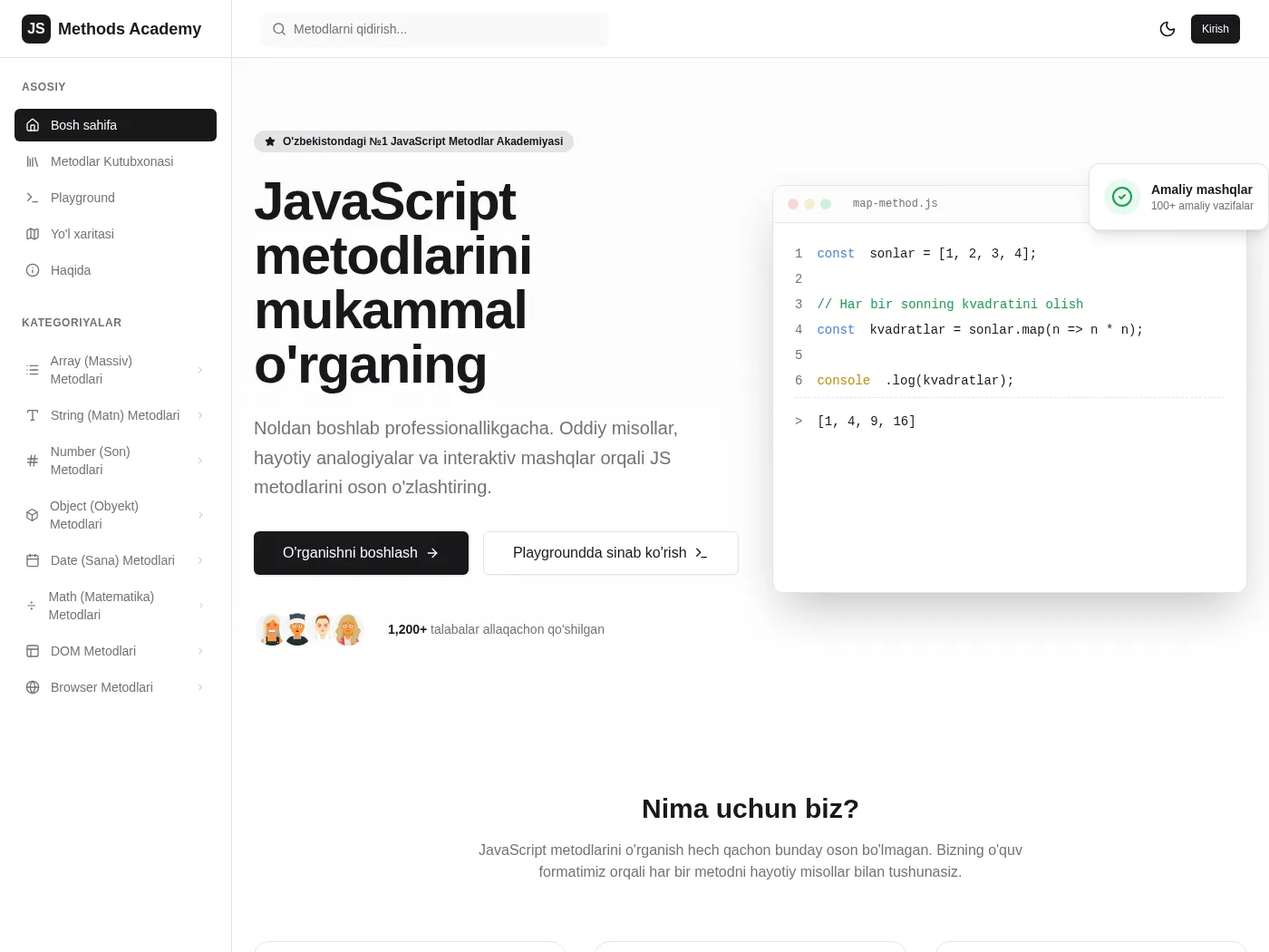 JavaScript Methods Academy