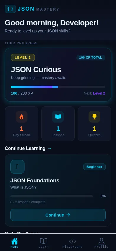 JSON Mastery Mobile