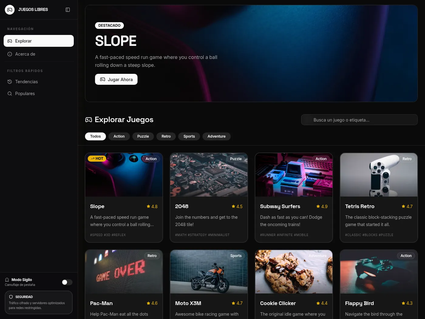 Juegos Libres Hub