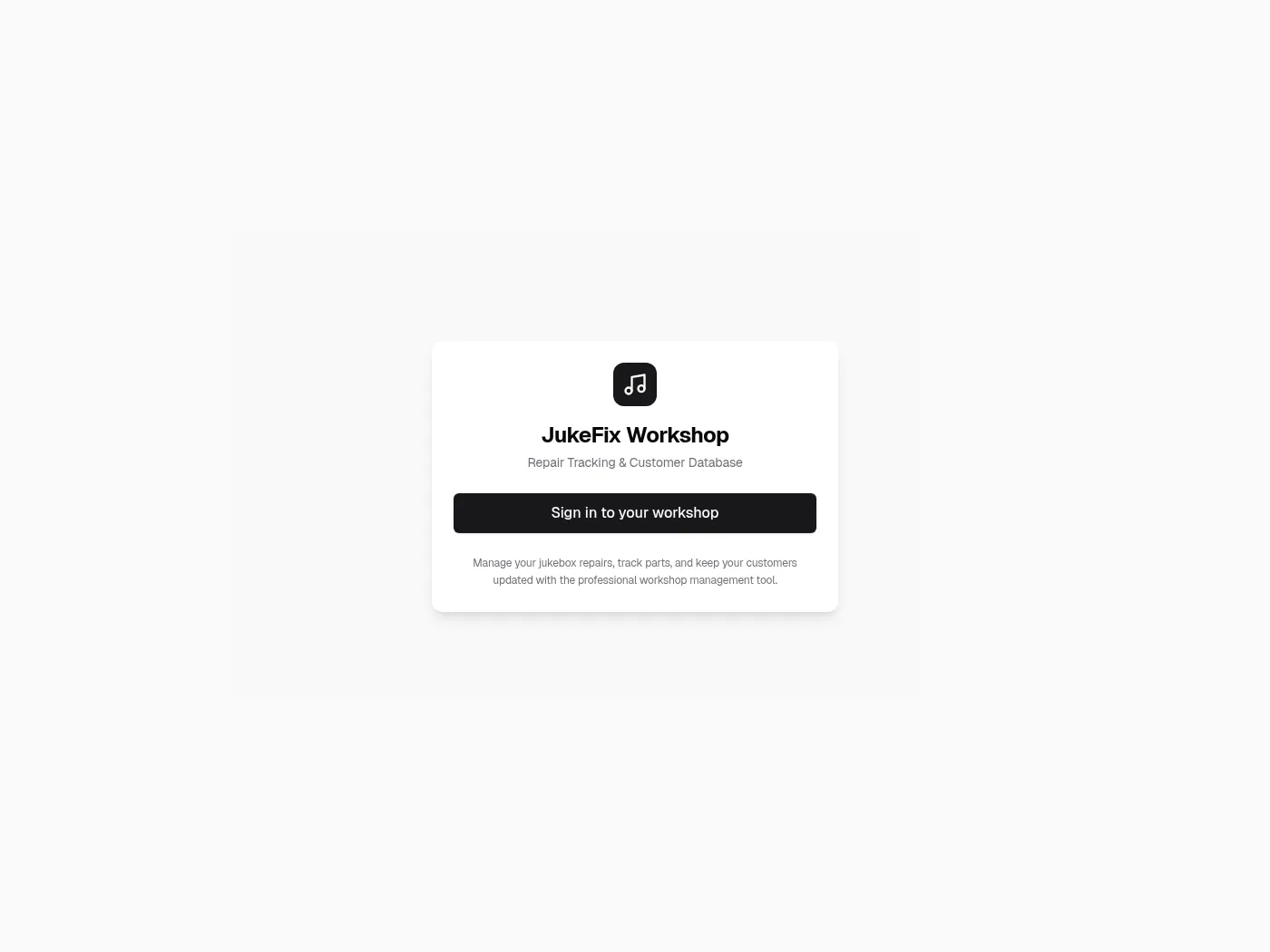 Jukebox Repair Tracker