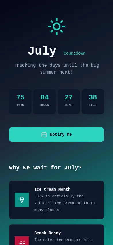 July Countdown Site