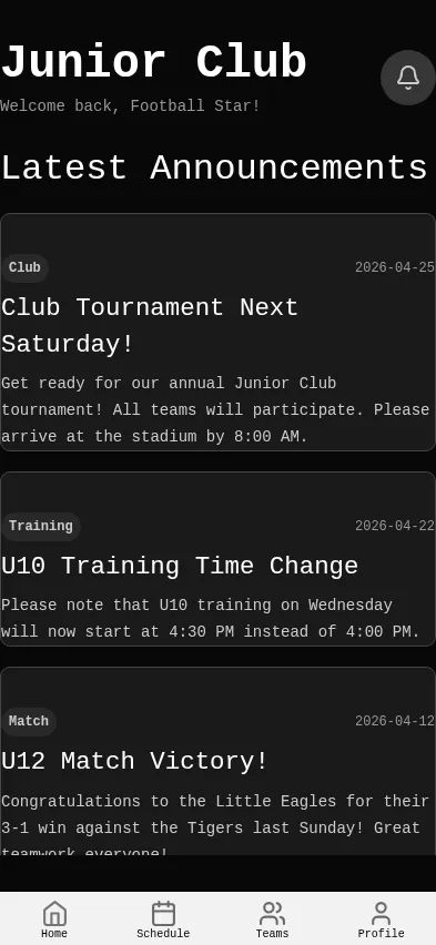 Junior Club Mobile