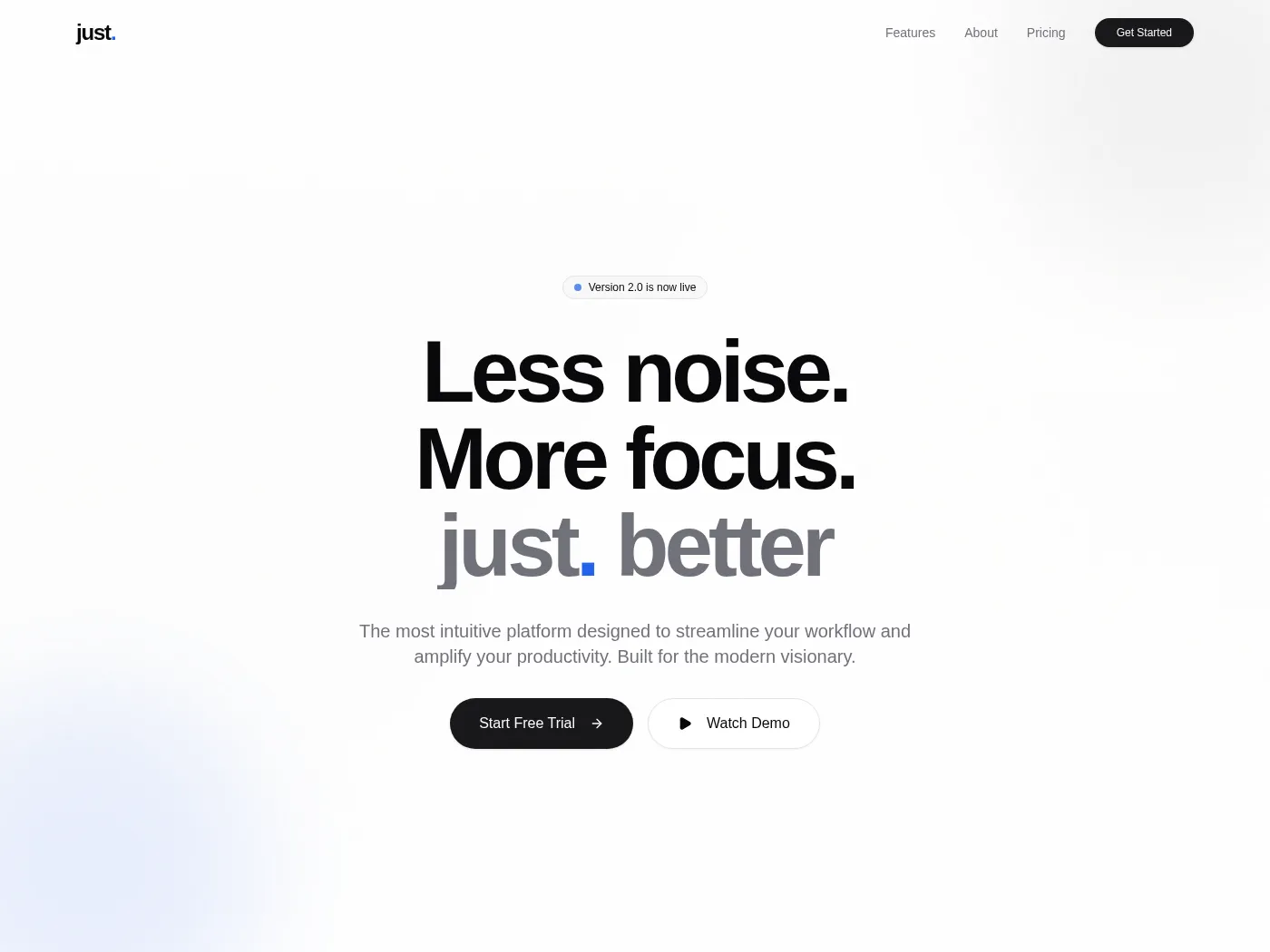Just Landing Page