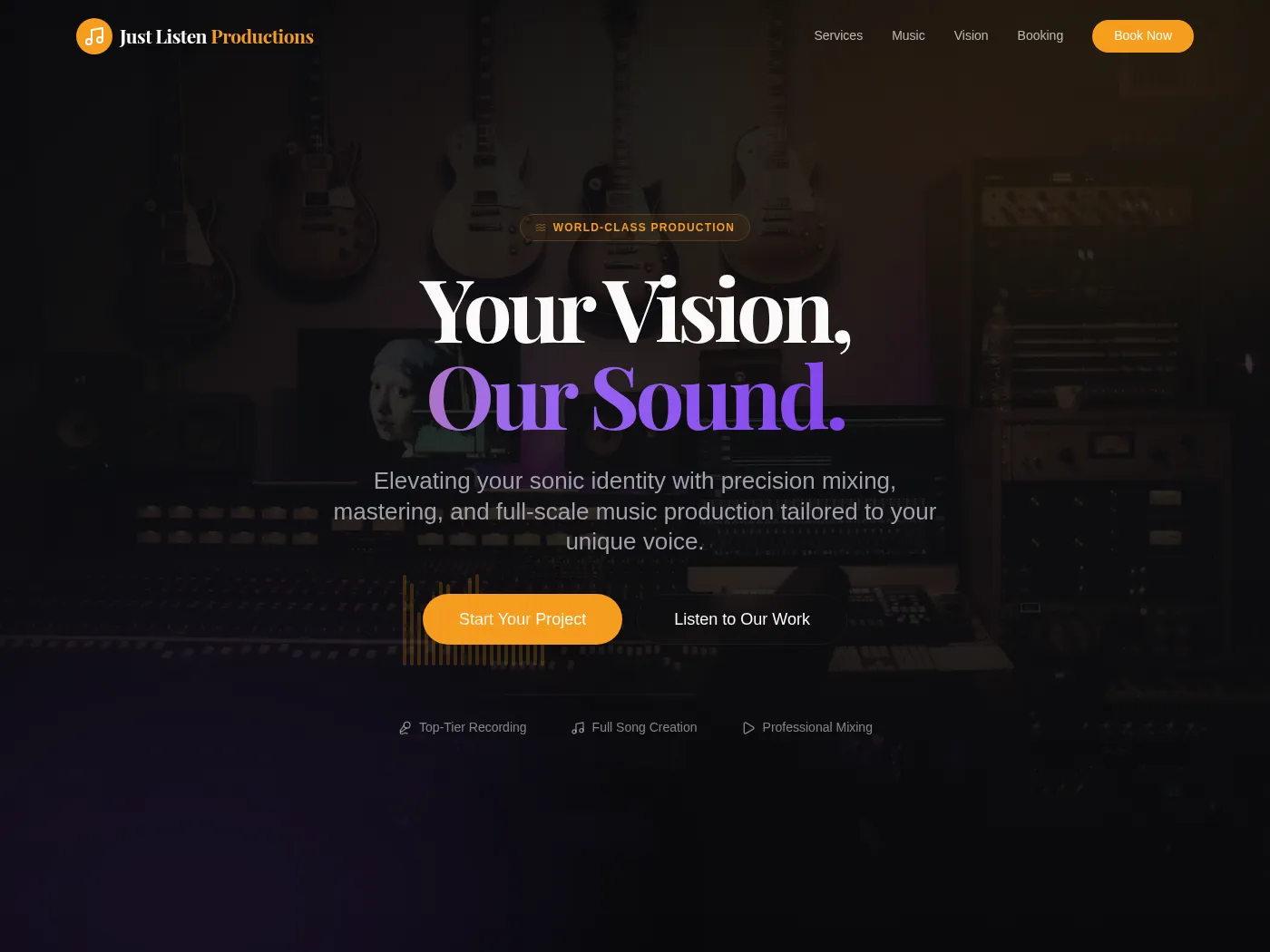 Just Listen Productions Site