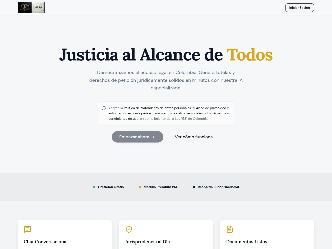 JusticiaAI Plataforma LegalTech