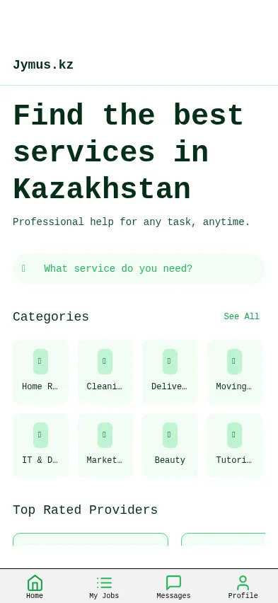 Jymus.kz Service Marketplace