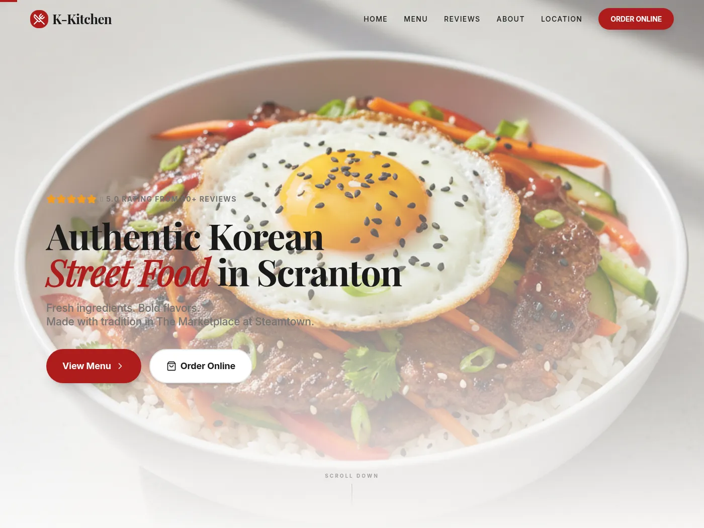 K-Kitchen Restaurant Website