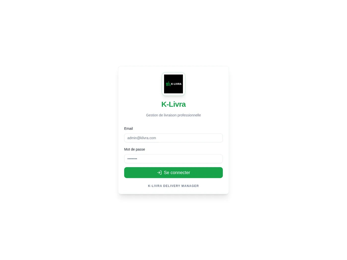 K-Livra Delivery Manager